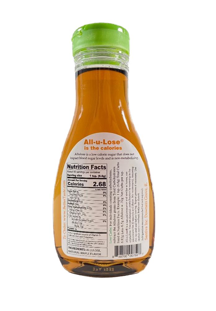 Natural Maple Flavored All-u-Lose Syrup - 11.75oz Bottle – BetterTaste